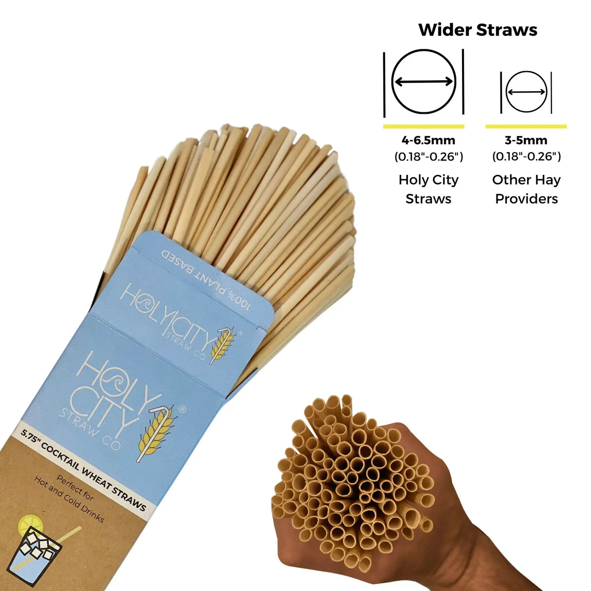 7.9" Tall Wheat Stem Straws – Holy City Straw Company